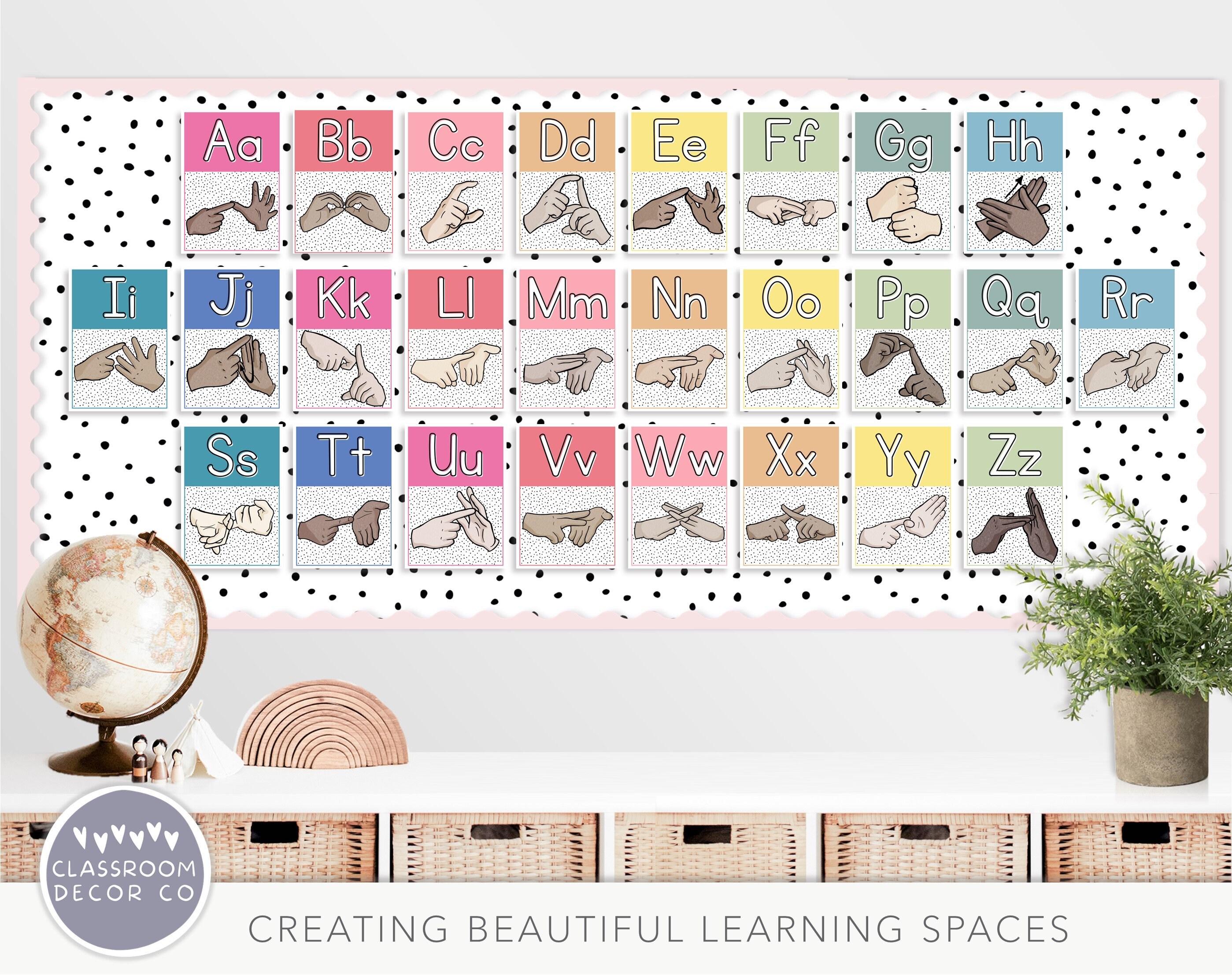 DOTTY WATERCOLOR BSL Sign Language Posters, British Sign Language ...