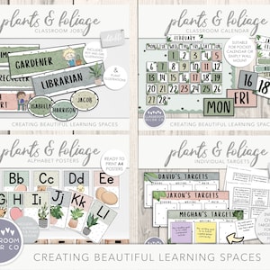 Plants & Foliage Complete Classroom Display Bundle | Natural Boho ...