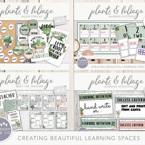 Plants & Foliage Complete Classroom Display Bundle | Natural Boho ...