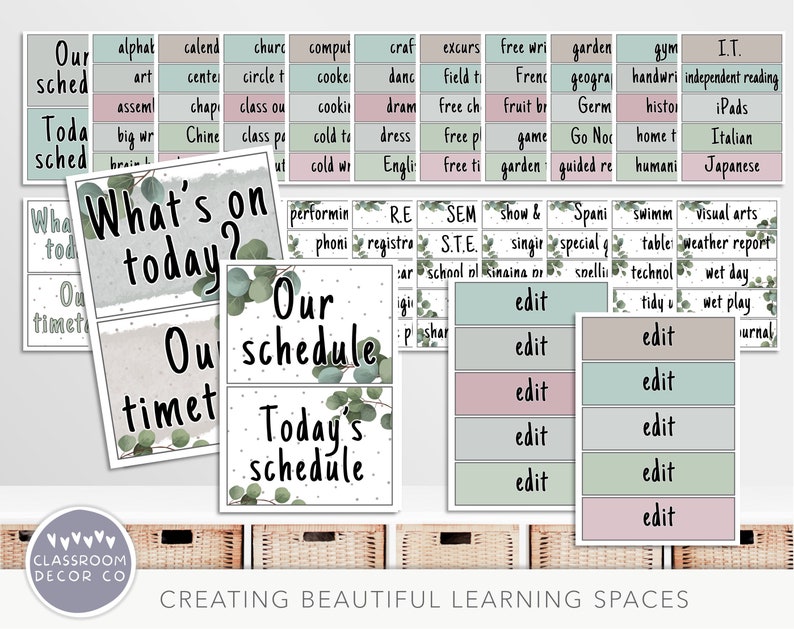 EUCALYPTUS Daily Schedule, Classroom Timetable Display Organizer ...