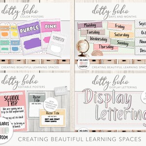 DOTTY BOHO Complete Classroom Display Label Bundle Neutral - Etsy