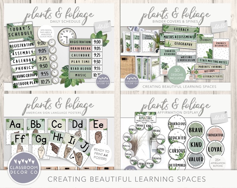 PLANTS & FOLIAGE Complete Classroom Display Bundle - Etsy