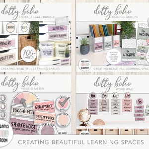 DOTTY BOHO Complete Classroom Display Label Bundle Neutral - Etsy