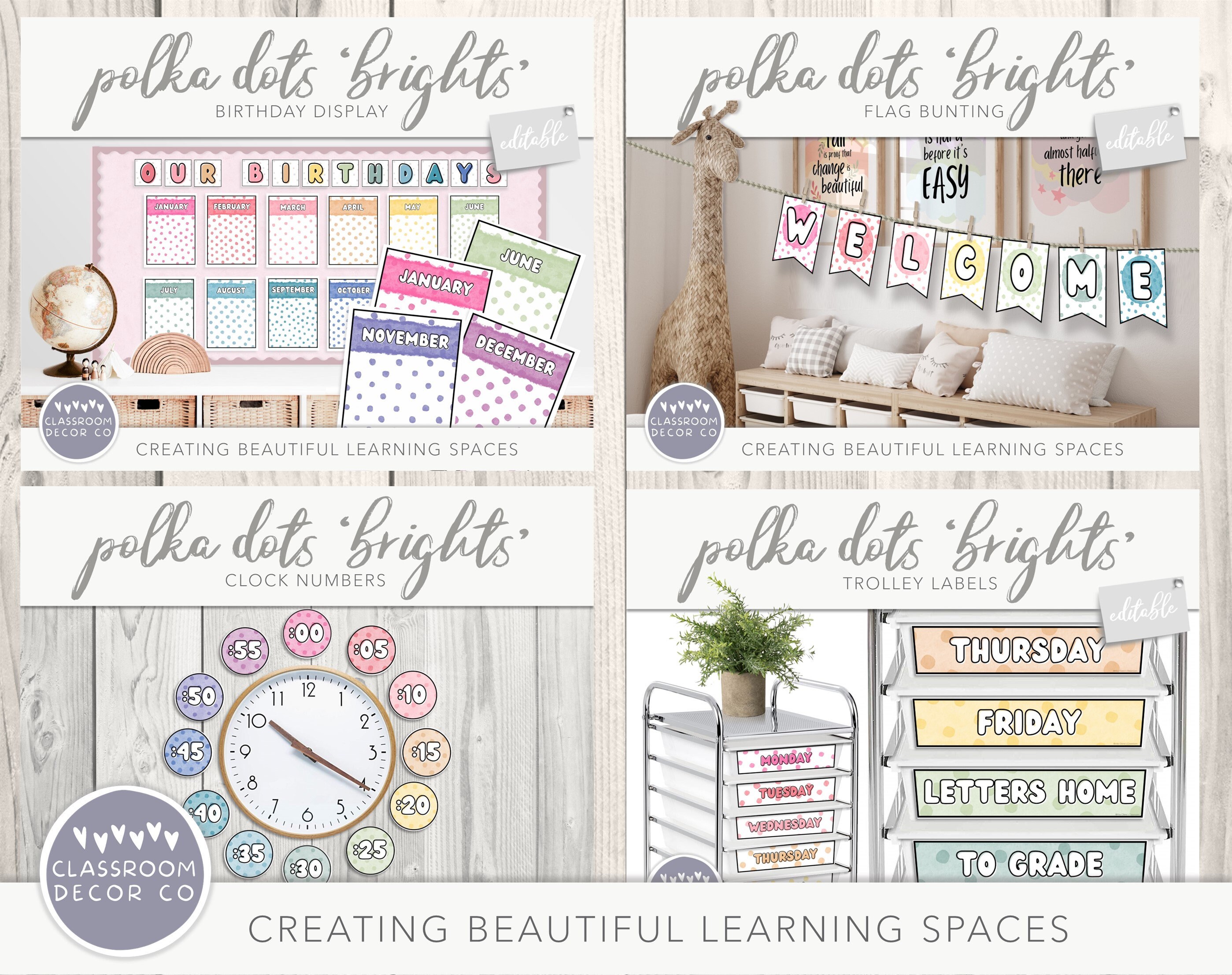 POLKA DOTS BRIGHTS Complete Classroom Display Bundle - Etsy