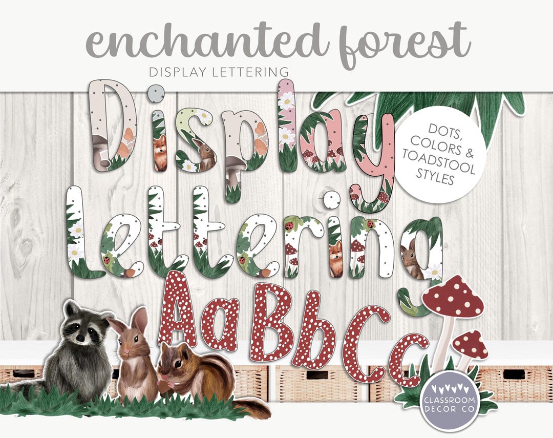 ENCHANTED FOREST Display Lettering, Custom Classroom Display, Rustic ...