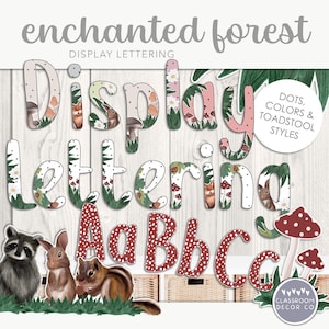 ENCHANTED FOREST Display Lettering, Custom Classroom Display, Rustic ...