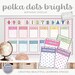 POLKA DOTS ‘BRIGHTS’ Birthday Display, Celebration Classroom Display ...