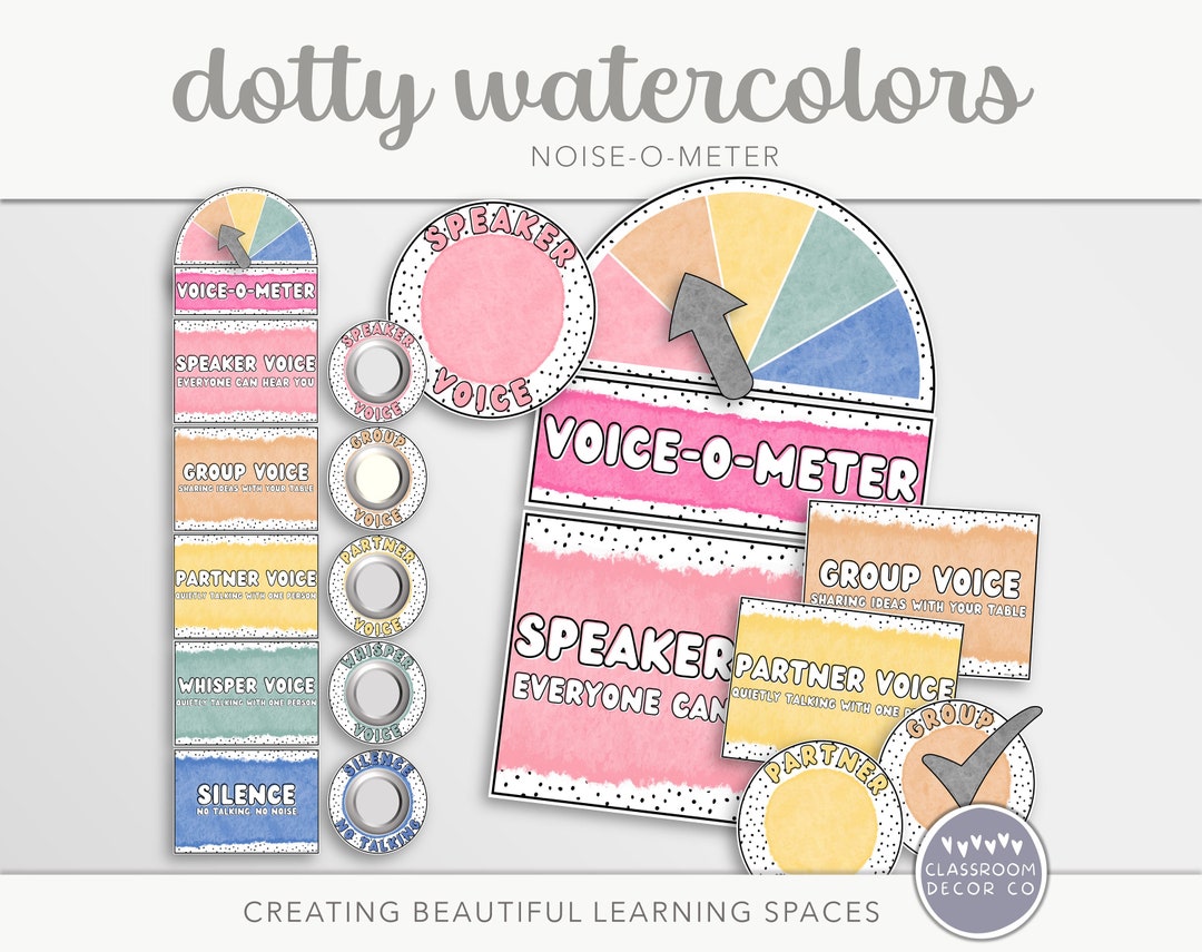 DOTTY WATERCOLOR Noise-o-meter, Voice Levels Display, Noise Levels ...