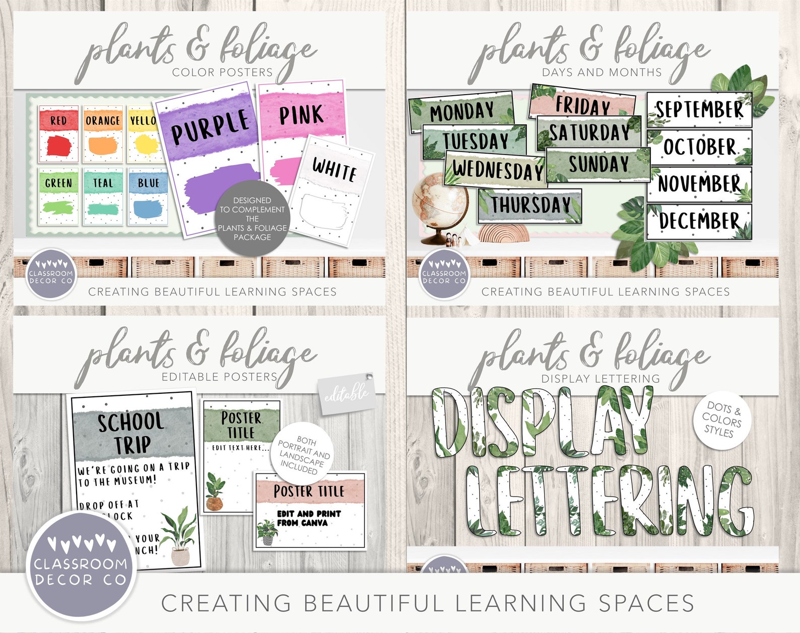 PLANTS & FOLIAGE Complete Classroom Display Bundle - Etsy