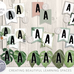 PLANTS & FOLIAGE Flag Bunting, Custom Classroom Display, Classroom ...