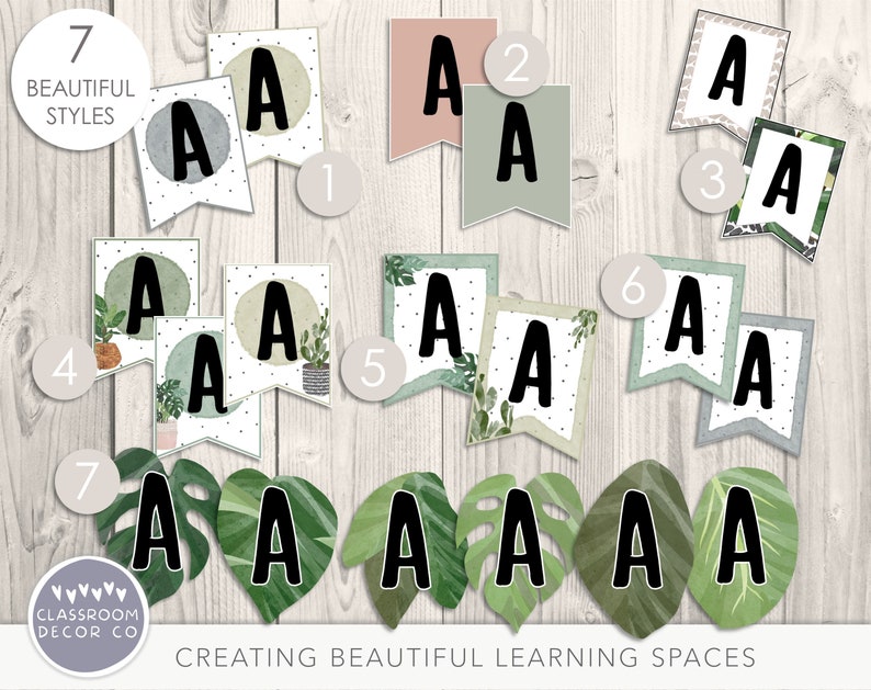 PLANTS & FOLIAGE Flag Bunting, Custom Classroom Display, Classroom ...