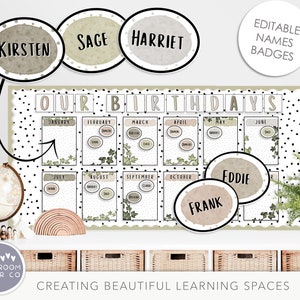 BOHO FARMHOUSE Birthday Display, Celebration Classroom Display, Modern ...