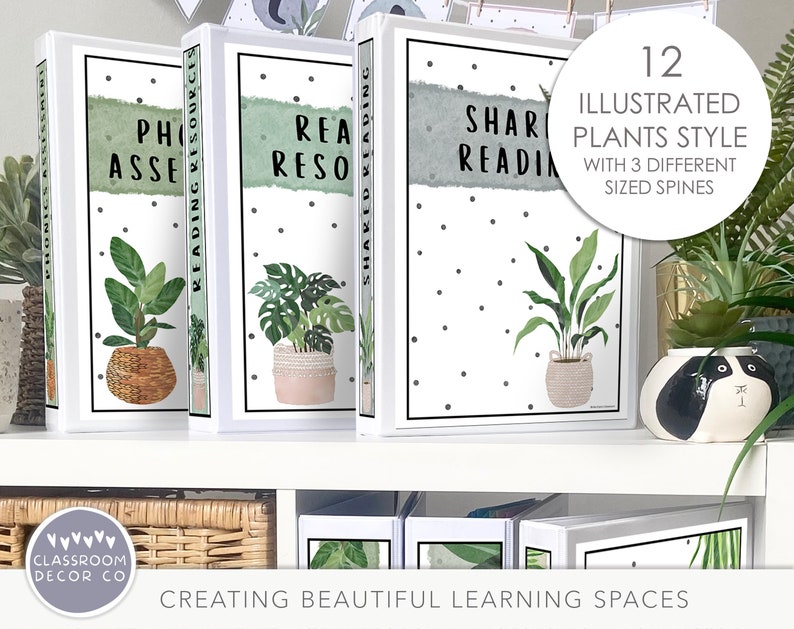 PLANTS & FOLIAGE Binder Covers and Spines, Classroom Organization ...