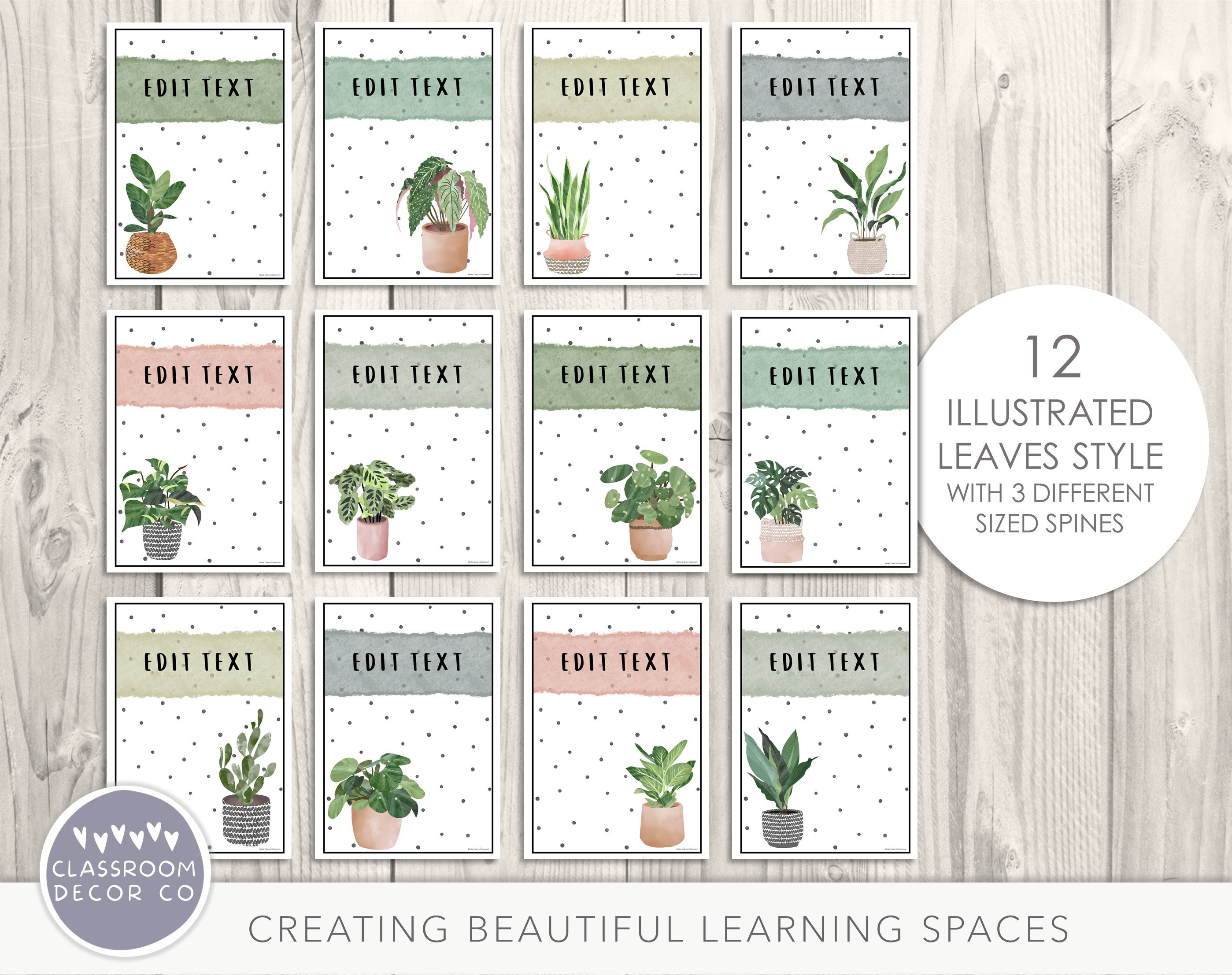 PLANTS & FOLIAGE Binder Covers and Spines, Classroom Organization ...