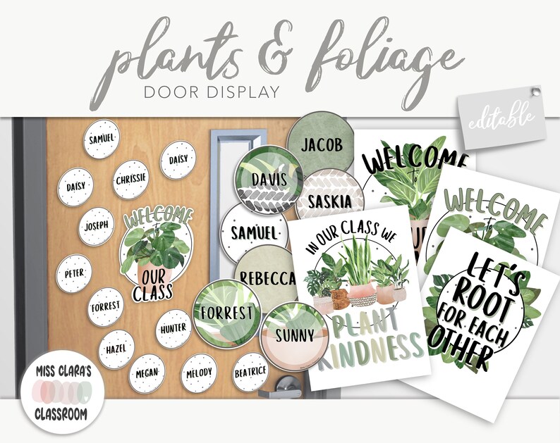 PLANTS & FOLIAGE Classroom Door Display Customizable Display - Etsy