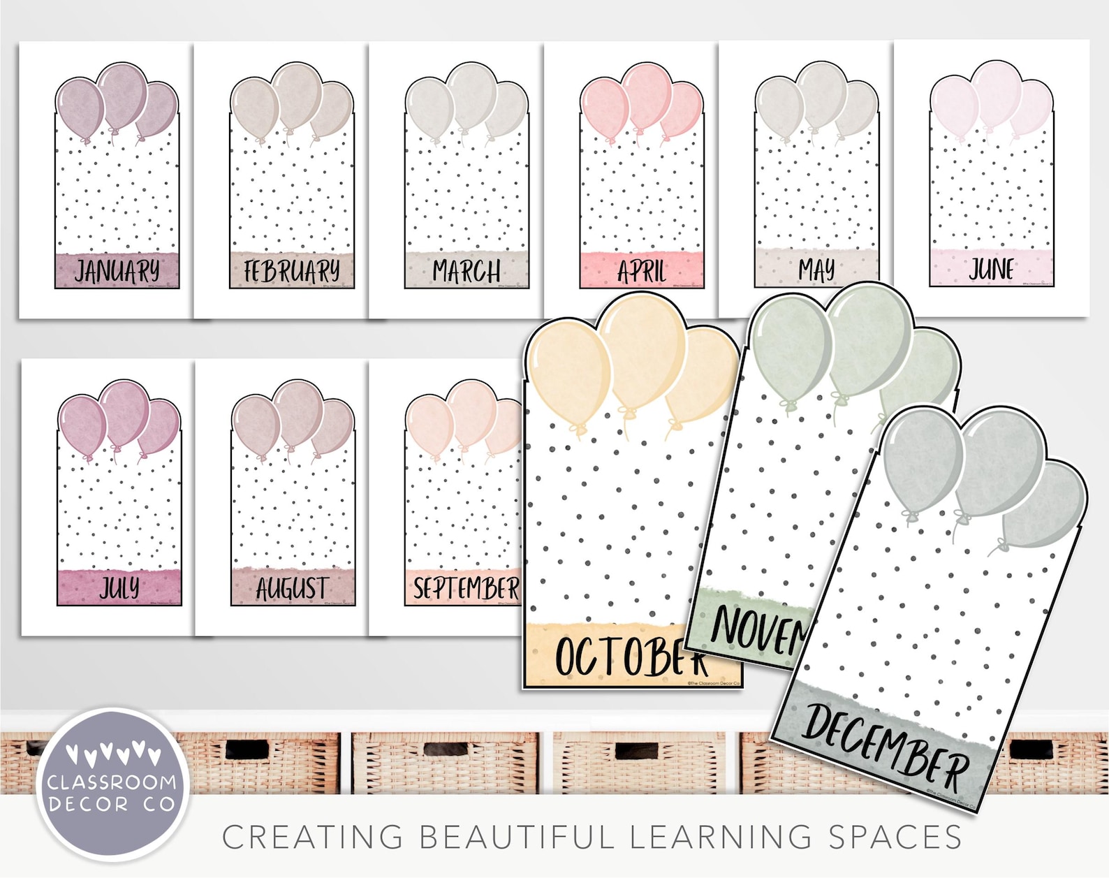 DOTTY BOHO Classroom Birthday Display, Editable, Neutral Classroom ...