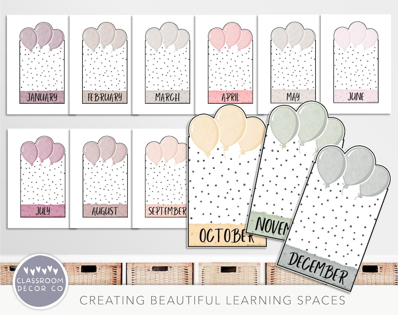 DOTTY BOHO Classroom Birthday Display, Editable, Neutral Classroom ...