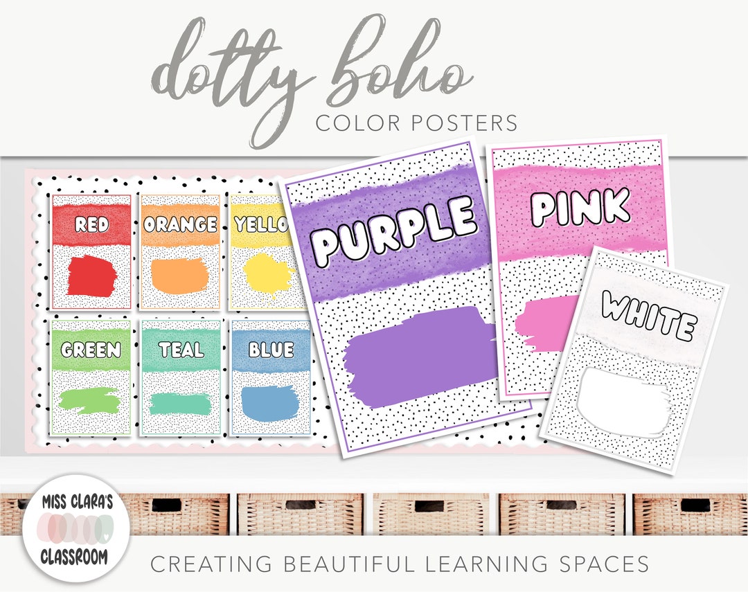 DOTTY BOHO Color Posters Colour Posters Classroom - Etsy