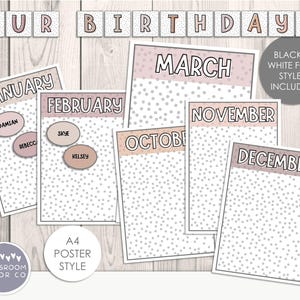 MODERN NEUTRALS Birthday Display | Classroom Celebration Display ...