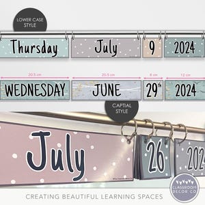 BEACHY BOHO Flip Calendar, Coastal Boho Display, Neutral Decor Date ...