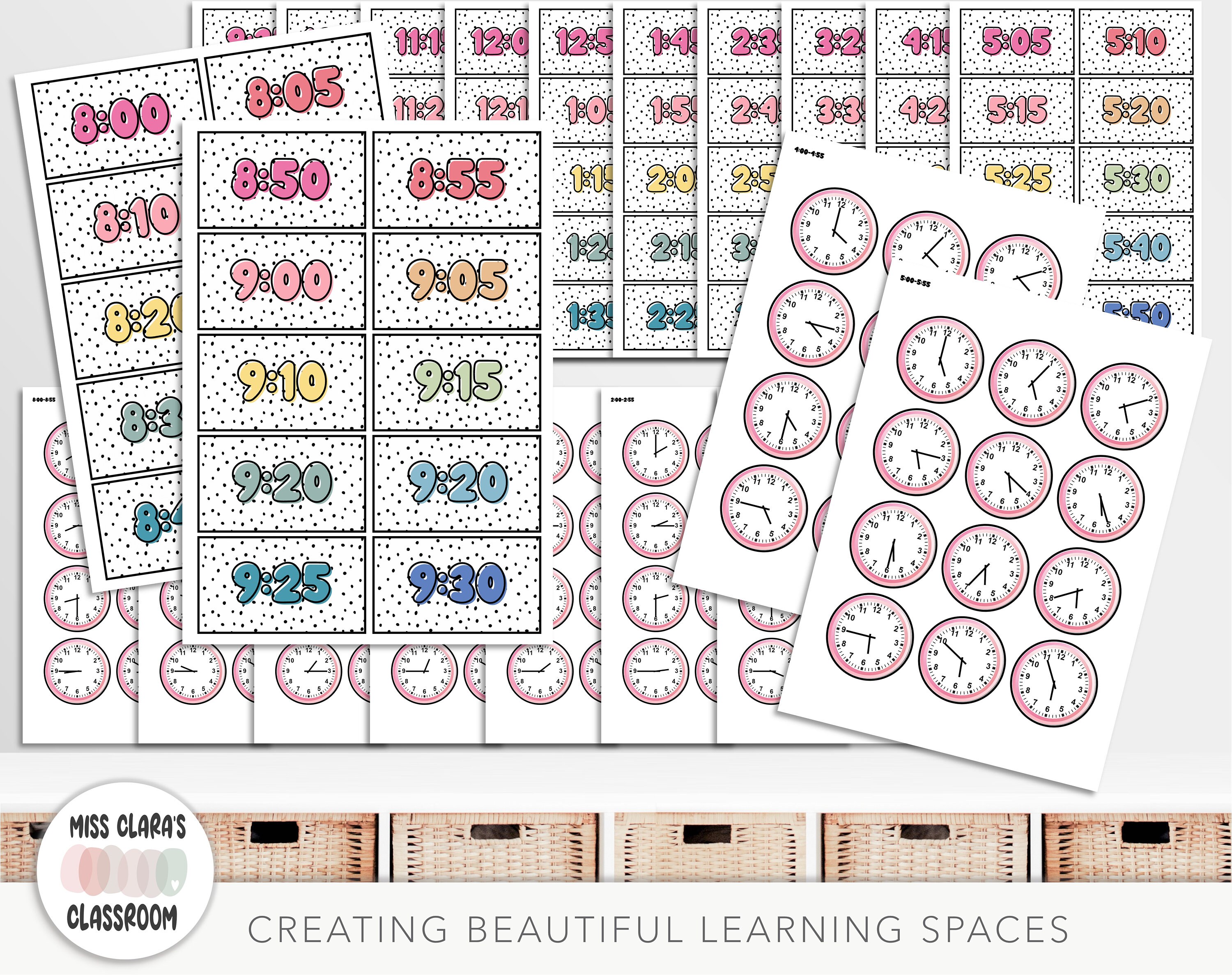 DOTTY WATERCOLOR Daily Schedule Visual Timetable Classroom - Etsy