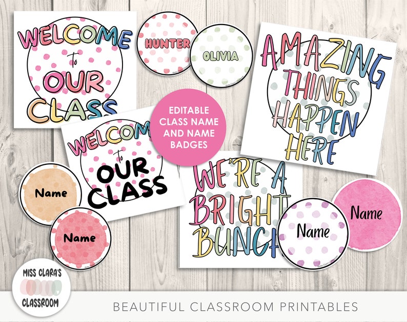 POLKA DOTS BRIGHTS Classroom Door Display Customizable - Etsy