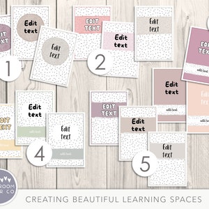 DOTTY BOHO Binder Covers and Spines, Boho Classroom Folder Labels ...