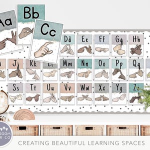 BEACHY BOHO Auslan Sign Language Posters, AUSLAN Display, Inclusive ...