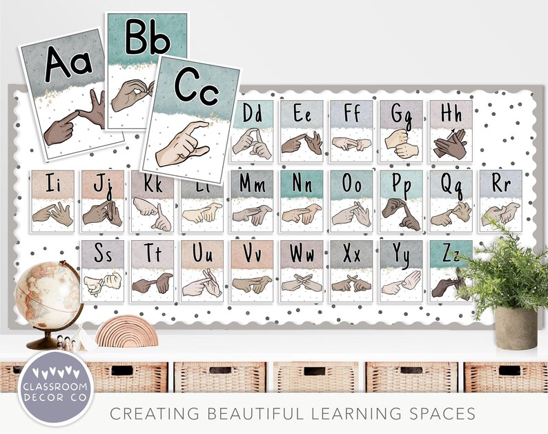BEACHY BOHO Auslan Sign Language Posters, AUSLAN Display, Inclusive ...