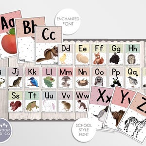 ENCHANTED FOREST Alphabet Posters, Classroom Letters Display, Letter ...