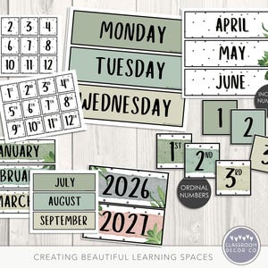 PLANTS & FOLIAGE Flip Calendar, Natural Greenery Boho Display, Neutral ...