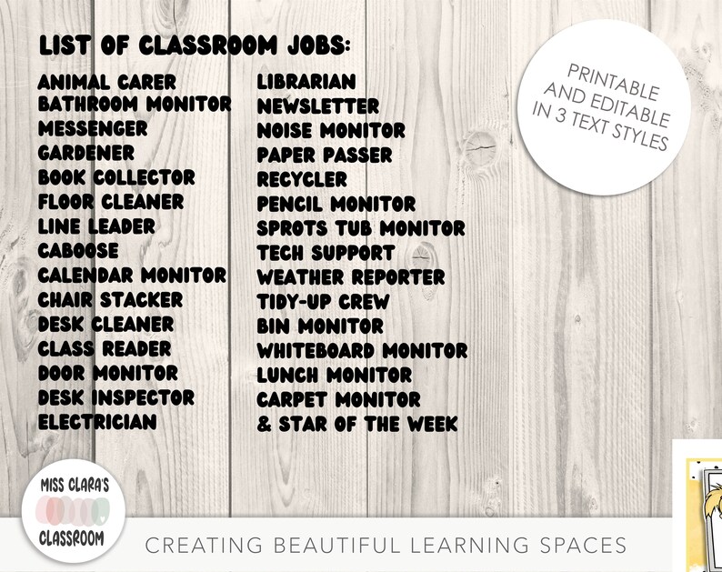 DOTTY WATERCOLOR Classroom Jobs, Editable, Bright Rainbow Classroom ...