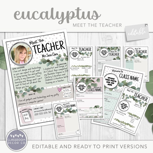 Meet the Teacher Eucalyptus - Etsy