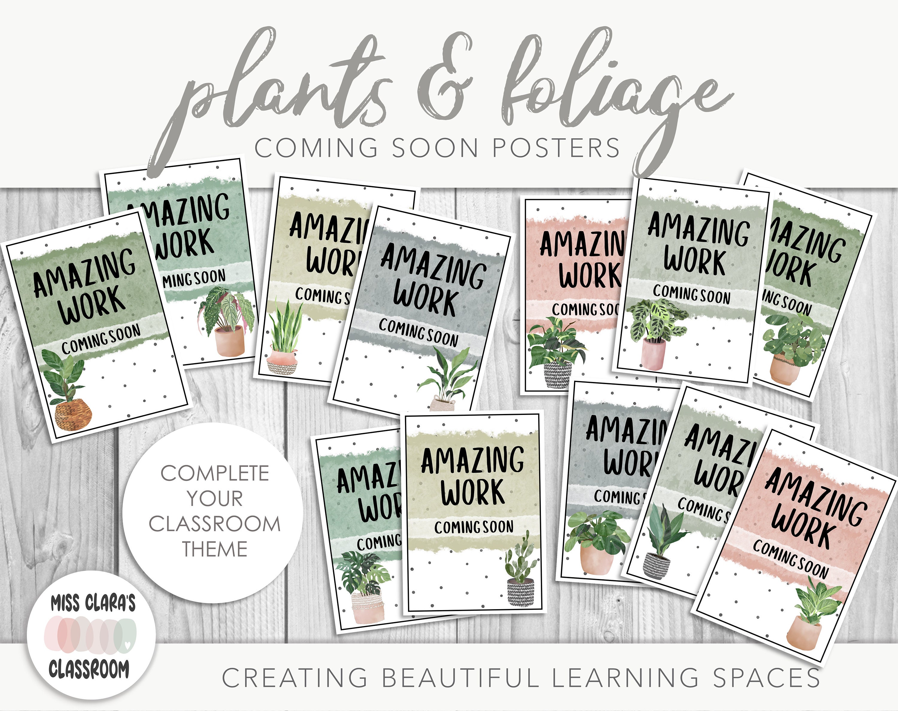 PLANTS & FOLIAGE Coming Soon Posters Modern Plants Classroom - Etsy