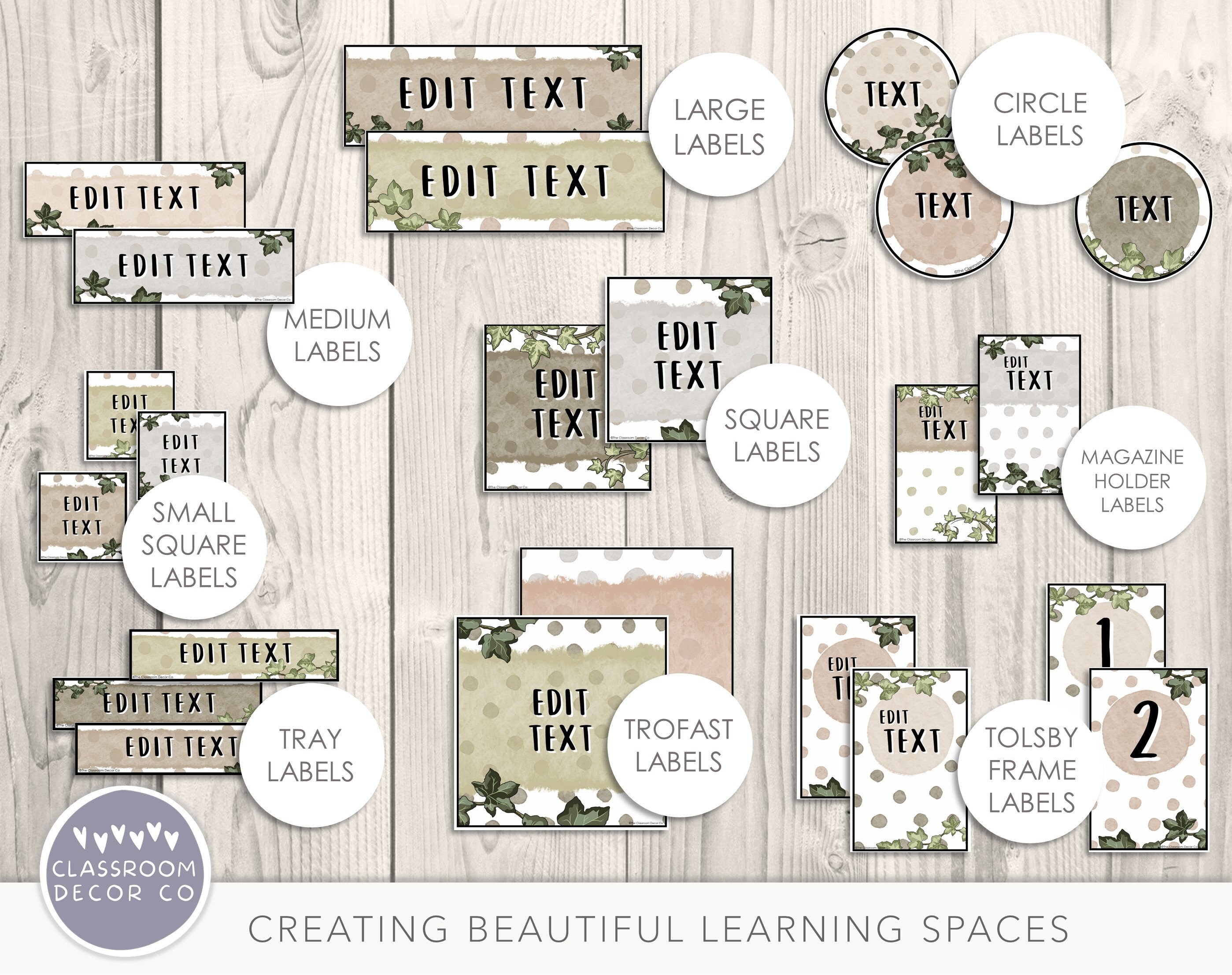 BOHO FARMHOUSE Storage Label Bundle, Classroom Organization Labels ...