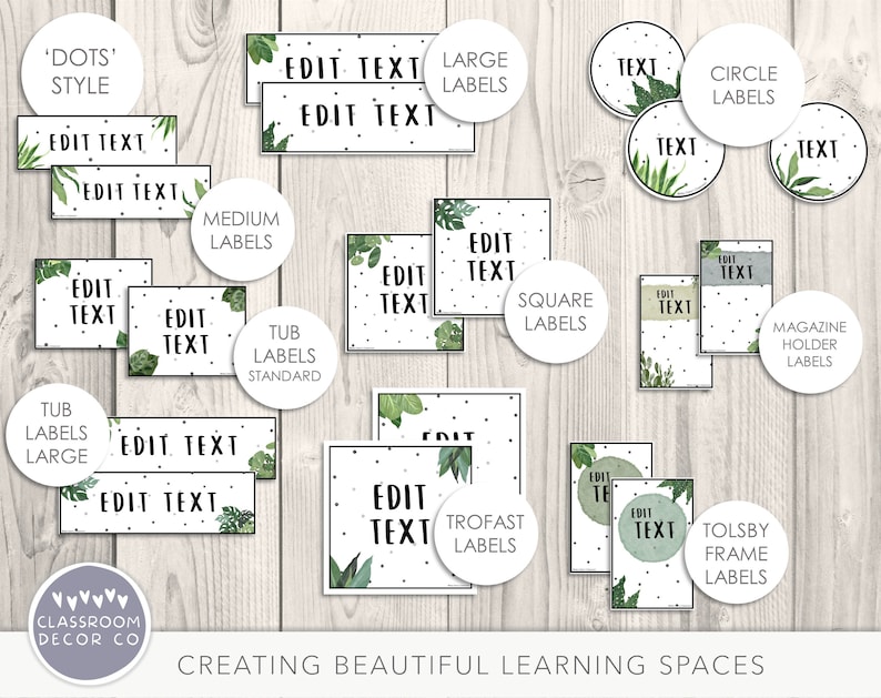 PLANTS & FOLIAGE Storage Label Bundle, Classroom Organization Labels ...