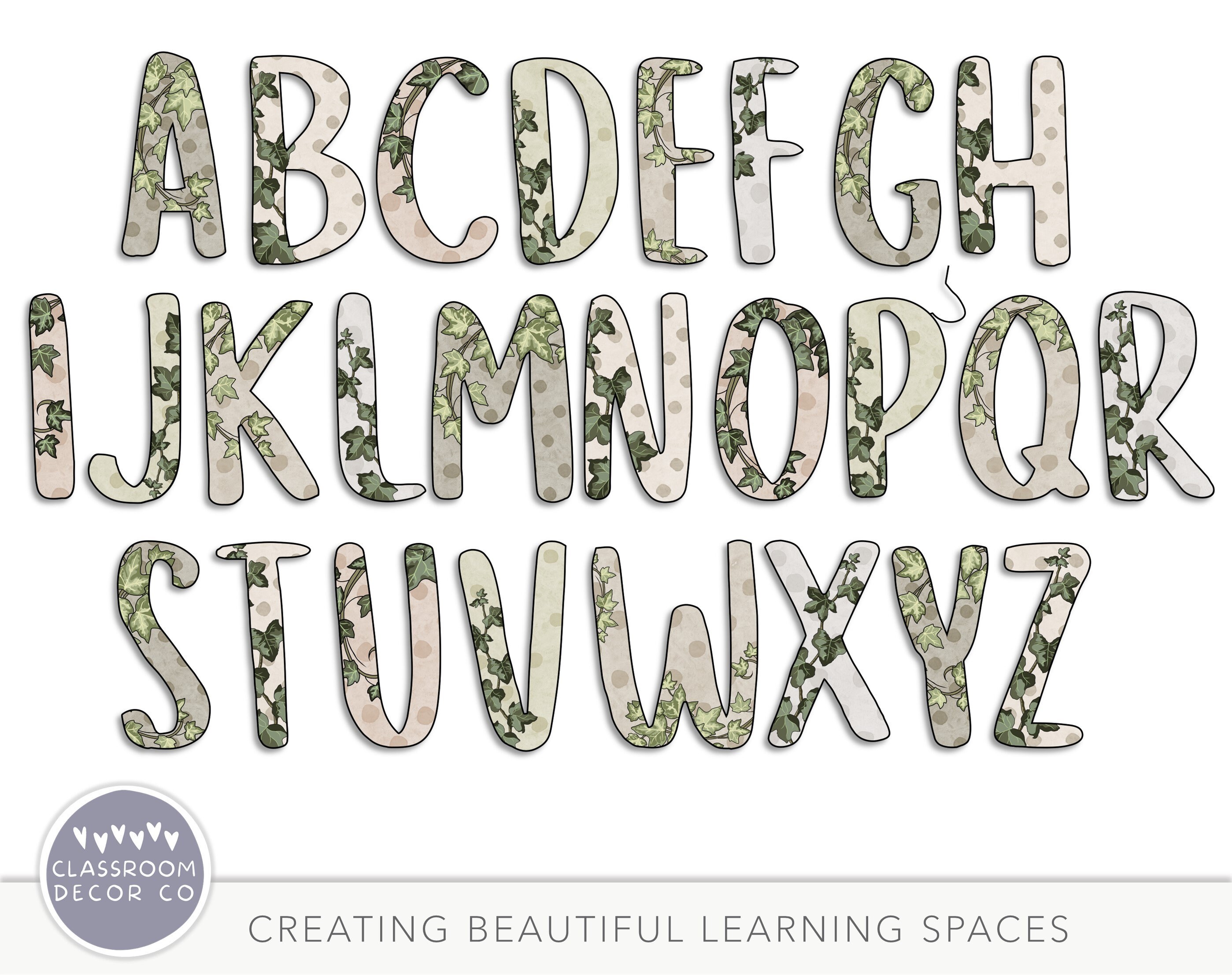BOHO FARMHOUSE Display Lettering, Custom Classroom Display, Modern ...
