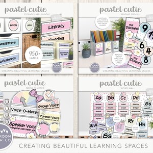 PASTEL CUTIE Complete Classroom Display Bundle, Customizable Display ...