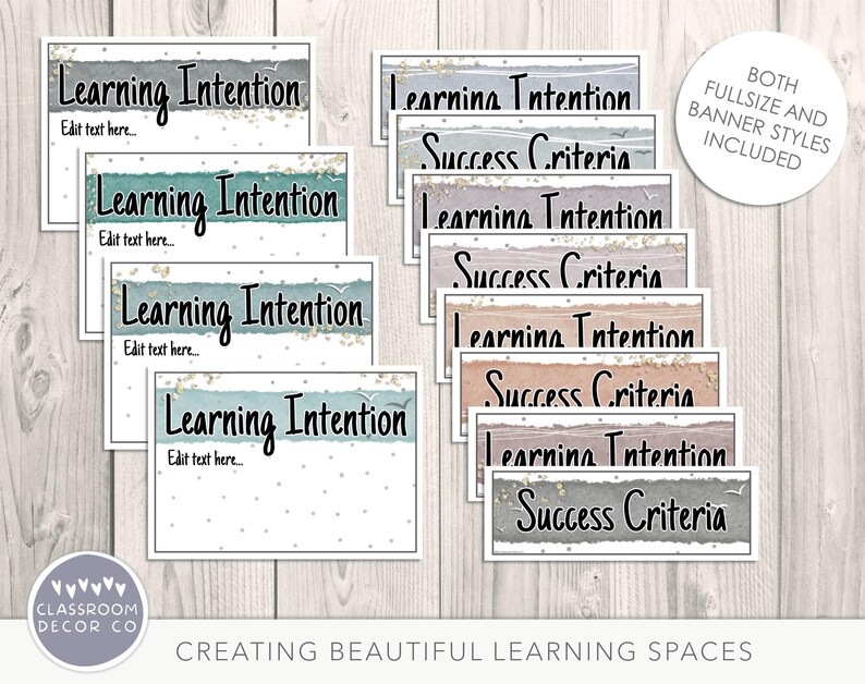 BEACHY BOHO Learning Intentions, Learning Objective Poster, Success ...