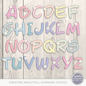 PASTEL CUTIE Display Lettering, Bulletin Board Header Display Letters ...