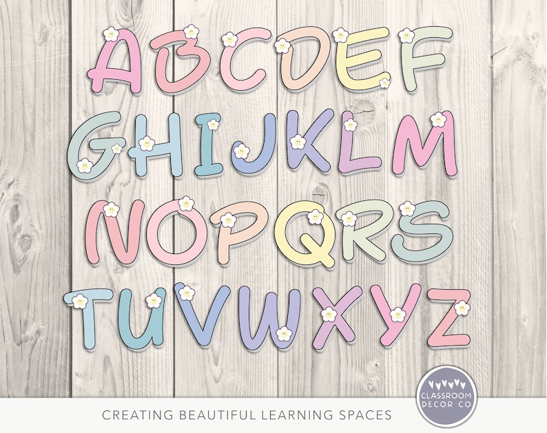 PASTEL CUTIE Display Lettering, Bulletin Board Header Display Letters ...