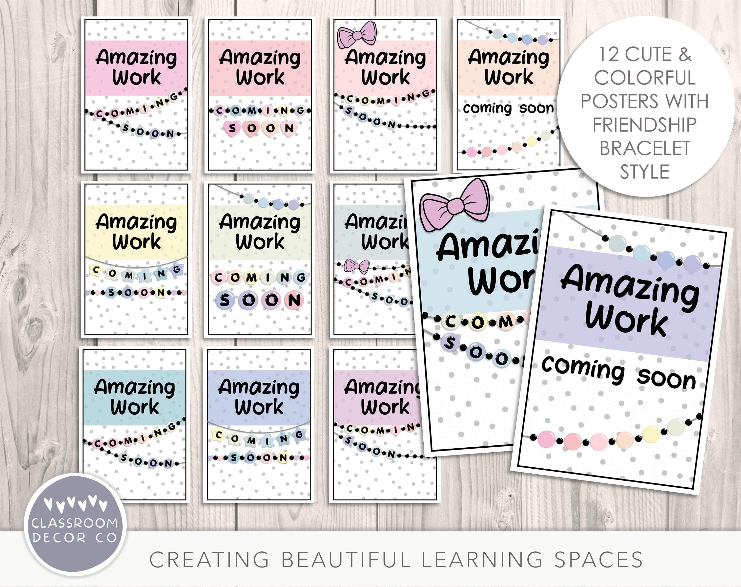 PASTEL CUTIE Coming Soon Posters, Muted Pastel Classroom Display Decor ...