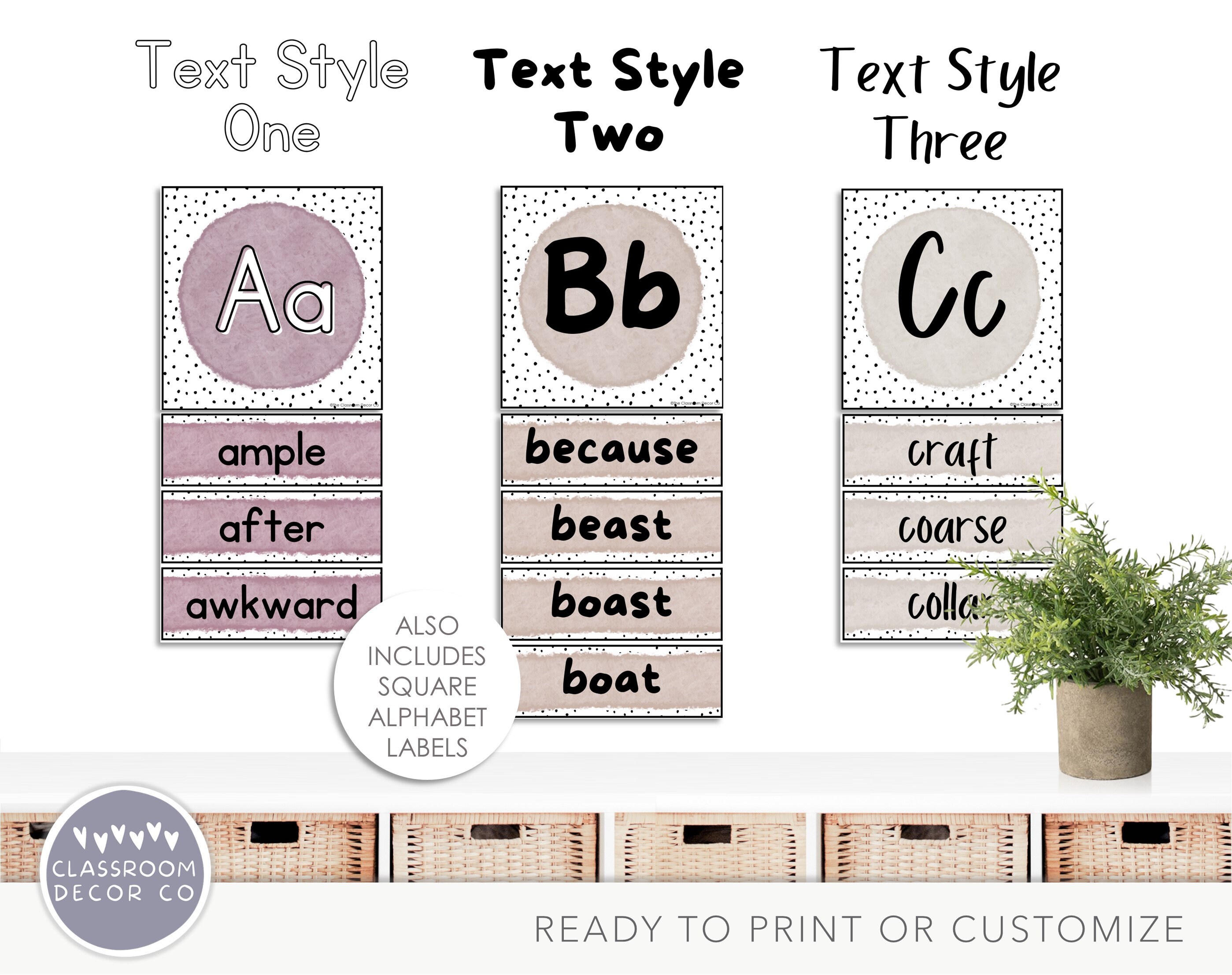 DOTTY BOHO Word Wall Editable Vocabulary Wall Neutral - Etsy