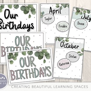 EUCALYPTUS Birthday Display, Celebration Classroom Display, Modern ...