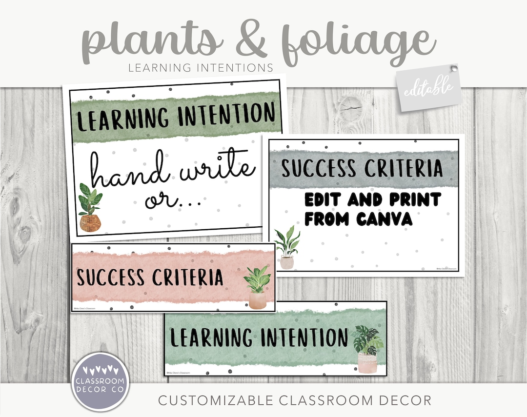 PLANTS & FOLIAGE Learning Intentions, Learning Objective Poster ...