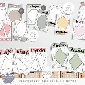 DOTTY BOHO Shape Posters, Classroom Printables, Neutral Classroom Decor ...