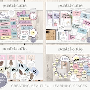 PASTEL CUTIE Complete Classroom Display Bundle, Customizable Display ...