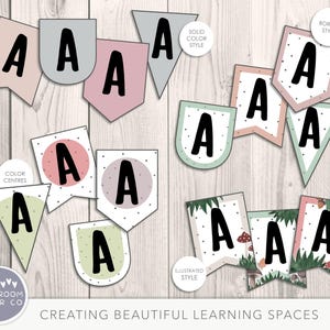 ENCHANTED FOREST Flag Bunting, Custom Classroom Lettering Display ...