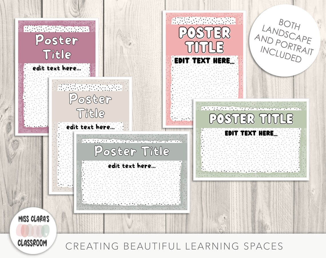 DOTTY BOHO Editable Classroom Posters Customizable Display - Etsy