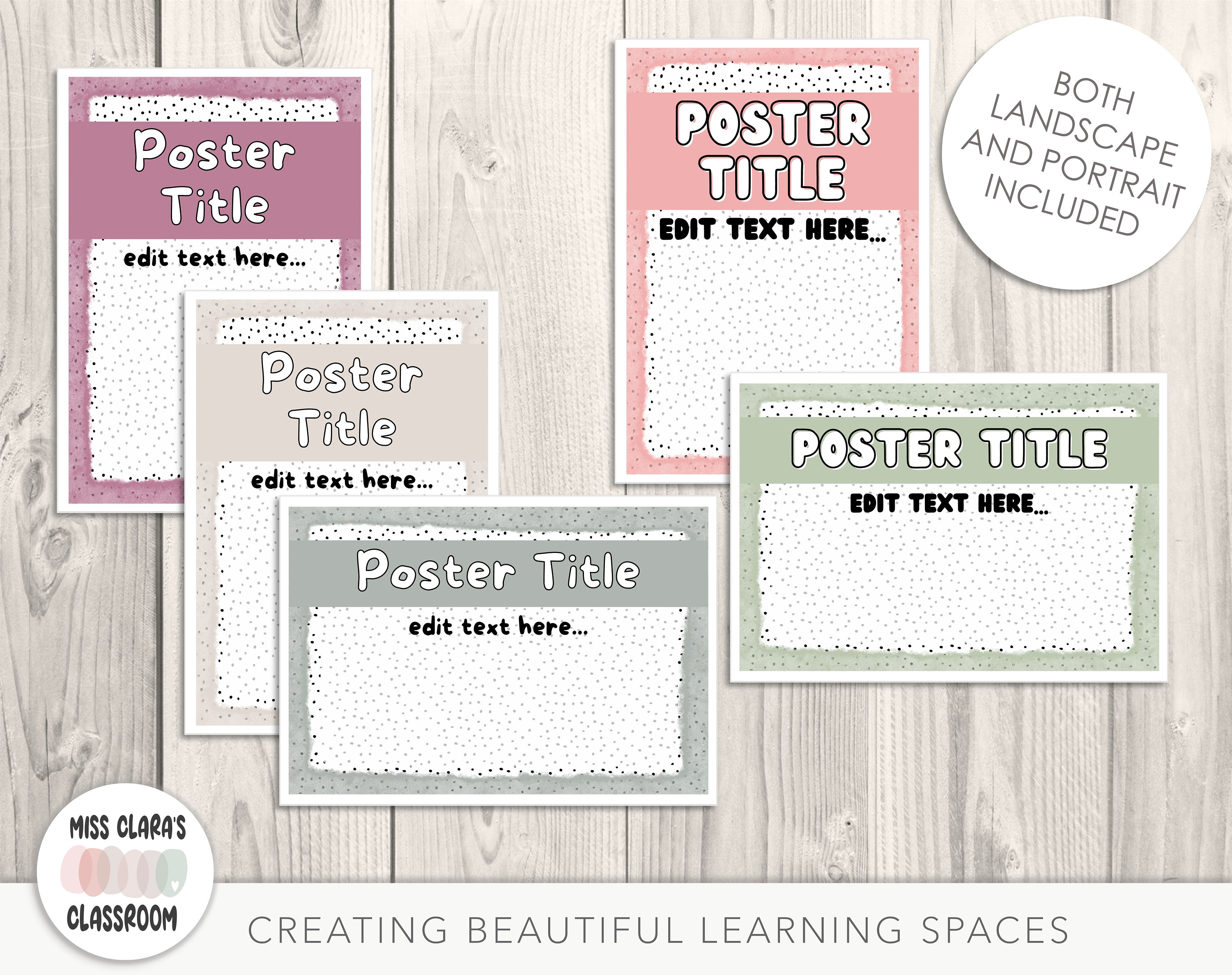 DOTTY BOHO Editable Classroom Posters Customizable Display - Etsy